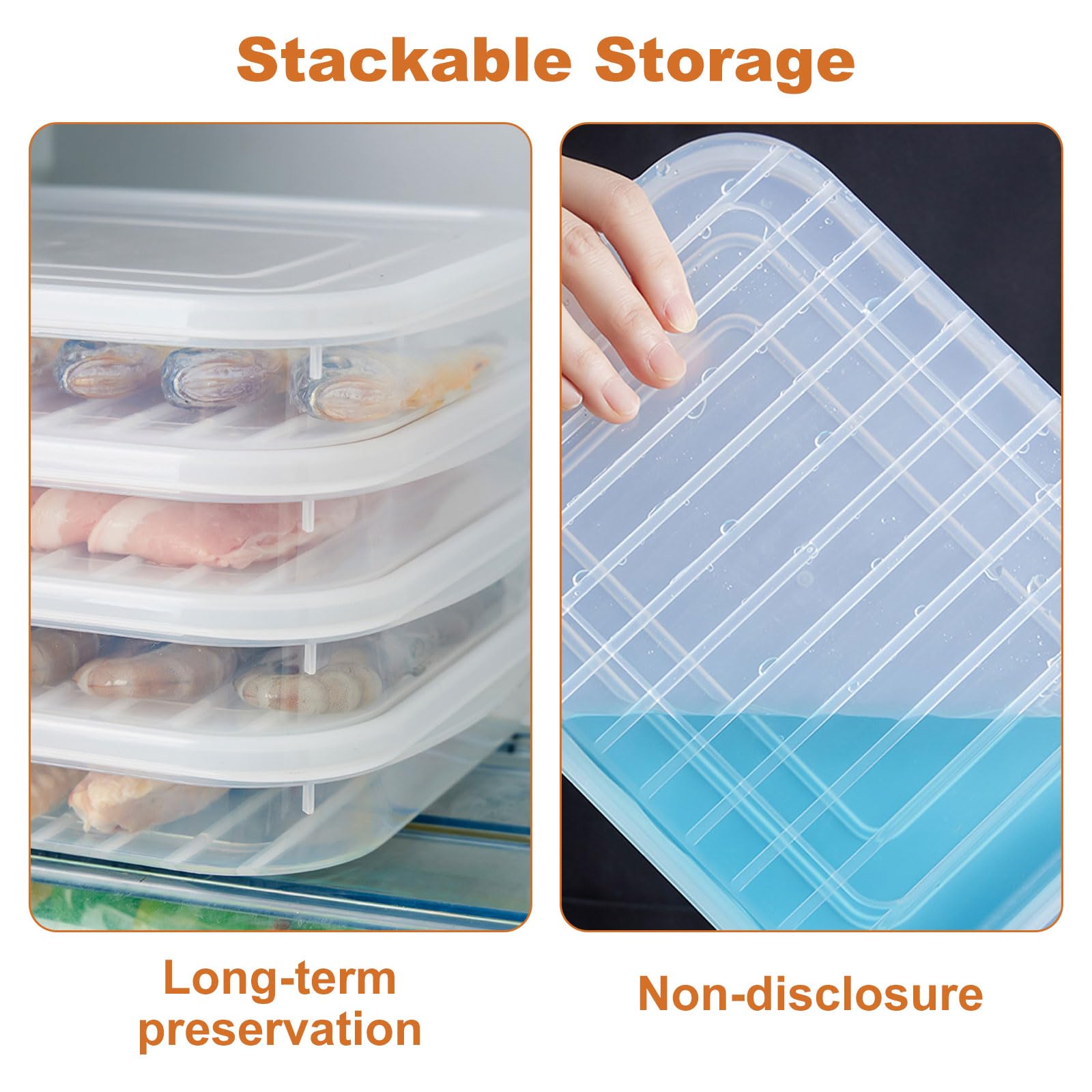 CYEAH 6 Pcs Bacon Keeper Plastic Deli Meat Saver with Lids, Bacon Keeper Airtight Cold Cuts Cheese Container for Refrigerator, Food Refrigerator Storage Box Shallow Low Christmas Cookie Holder