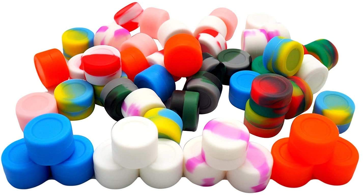 pizety 5ML 50Pcs Silicone Containers Non-Stick Containers Multi Use Storage Reusable Oil Storage Jars