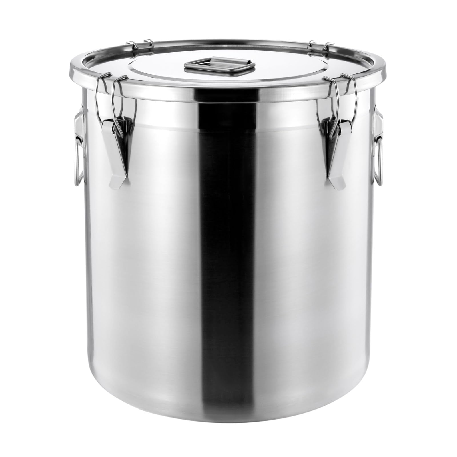 LINISHOP 304 Stainless Steel Airtight Canister Airtight Cereal Container Food Storage Container Metal Kitchen Rice Flour Milk Storage Bucket Silver New (48L)