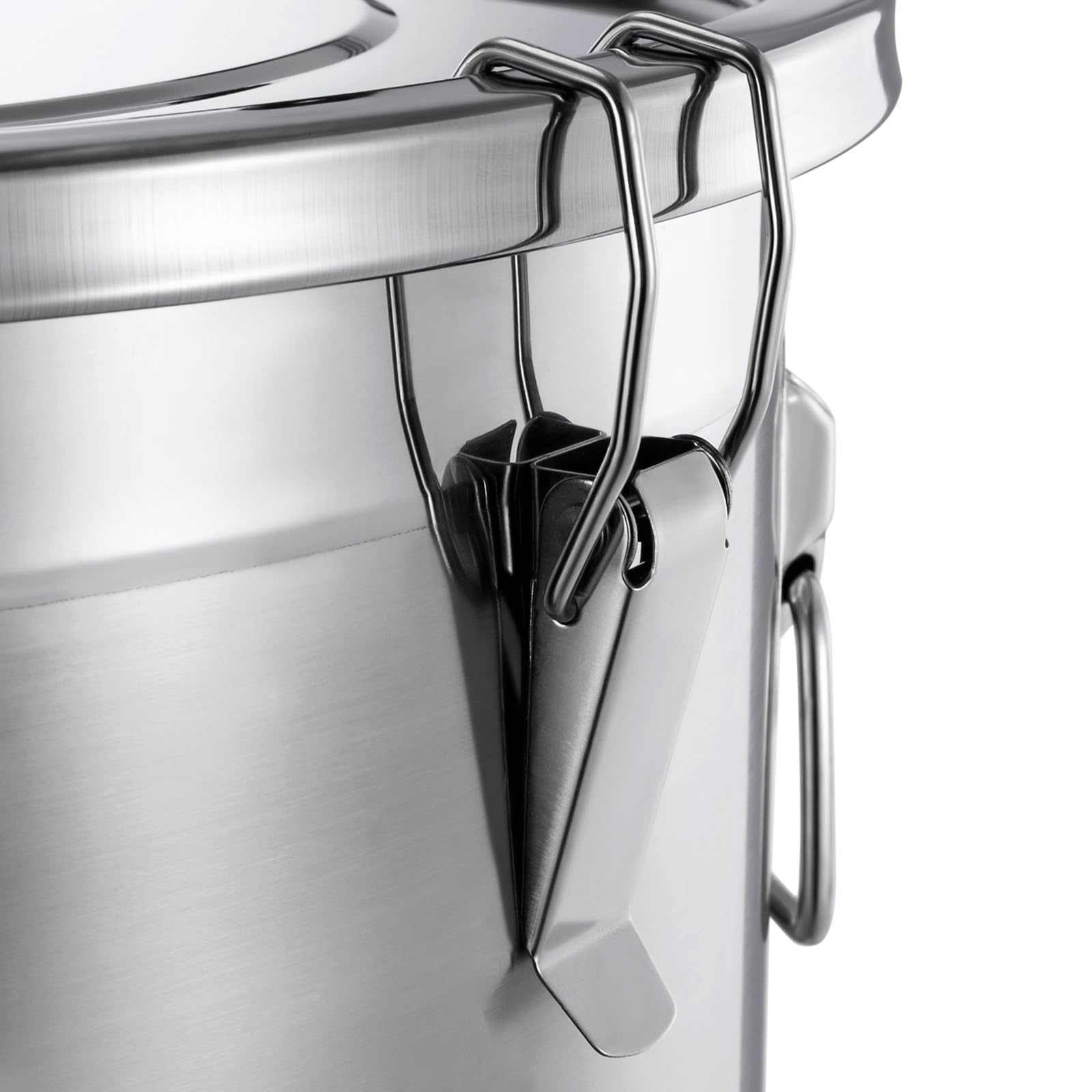 LINISHOP 304 Stainless Steel Airtight Canister Airtight Cereal Container Food Storage Container Metal Kitchen Rice Flour Milk Storage Bucket Silver New (48L)