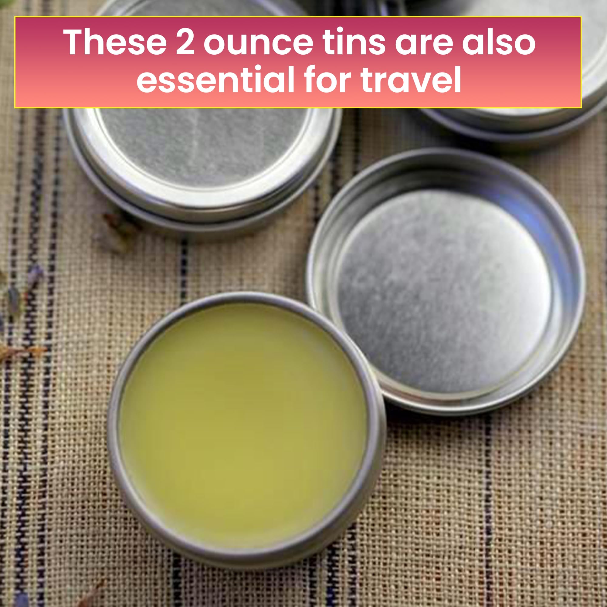 72 Pack 2 Oz Metal Round Tin Containers with Slip-on Lid, Empty Food-grade Tins with Slipcover Lid for Balms, Cosmetics, Candy, Candles, Lotion, Salves 60 mL