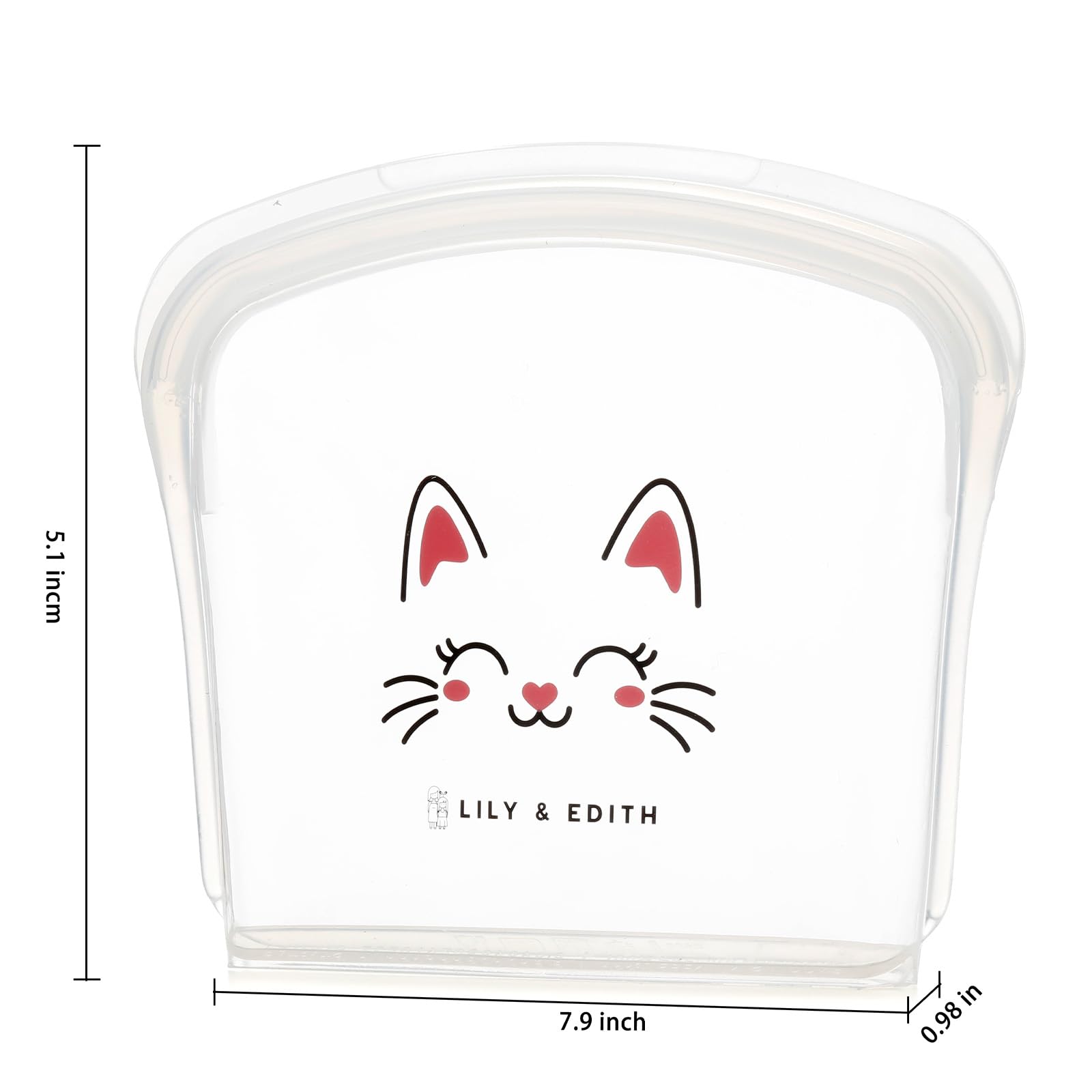 LILY & EDITH Reusable Silicone Bag for Snack/Lunch - Leakproof, Airtight, Dishwasher & Microwave & Freezer Safe, Sous Vide, Lightweight, Portable, Multi-functional (White Penguin, 800ml)