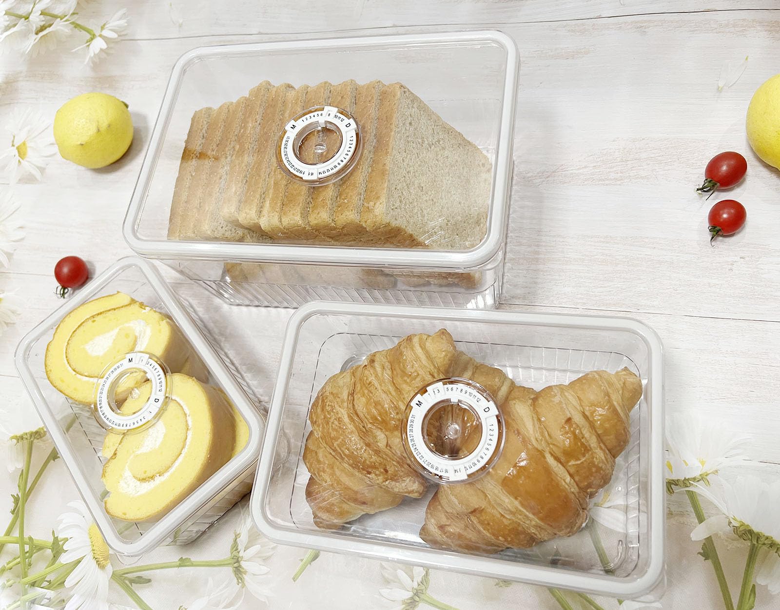 halteoly Fruit Storage Containers for Fridge,3 Pc Stackable Food Vegetables Saver for Refrigerator, Freezer organizers and Fresh Keeper Bin,Produce Saver box