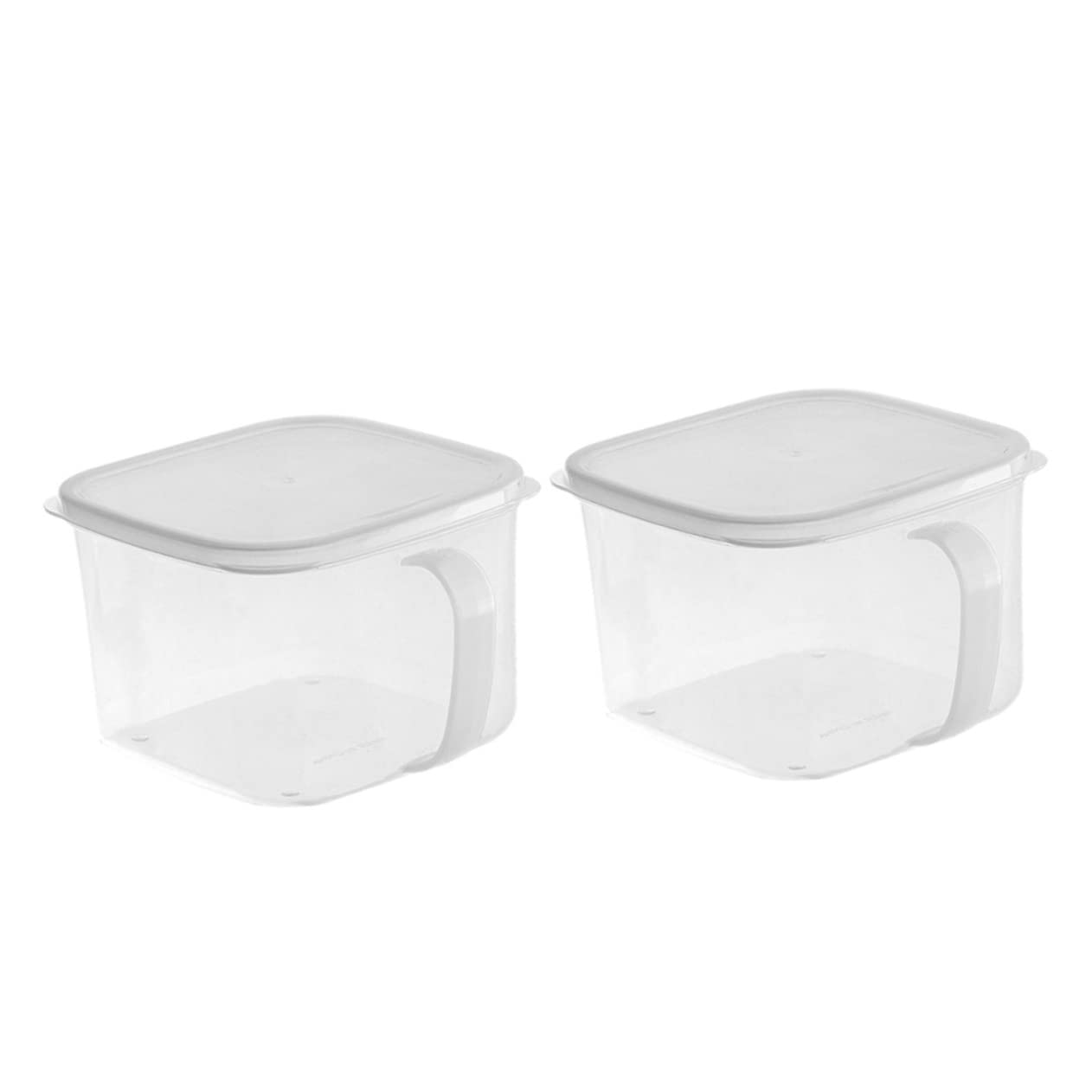 KICHOUSE 2pcs Storage Box with Handle Stackable Storage Bins Storage Drawers Plastic Clear Storage Bin with Lid Rice Airtight Containers Freezer Storage Organizer Pe Oatmeal Fruit re-usable