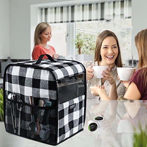 BAGSPRITE Coffee Maker Dust Cover Compatible with Keurig K-Classic and K-Select, Coffee Making Machine Cover with Pockets for K Cup, Cover Only