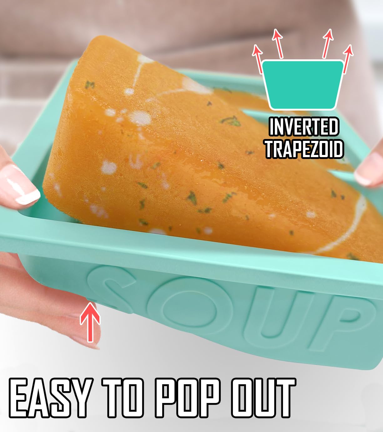GDDGCUO Silicone Soup Freezer Container, 3 Pcs Soup Freezer Trays with Lid, Silicone Freezer Trays with Steel Frame, Perfect for Make 9 Piece 1 Cup Soup, Sauce, Broth at Once, Dishwasher safe