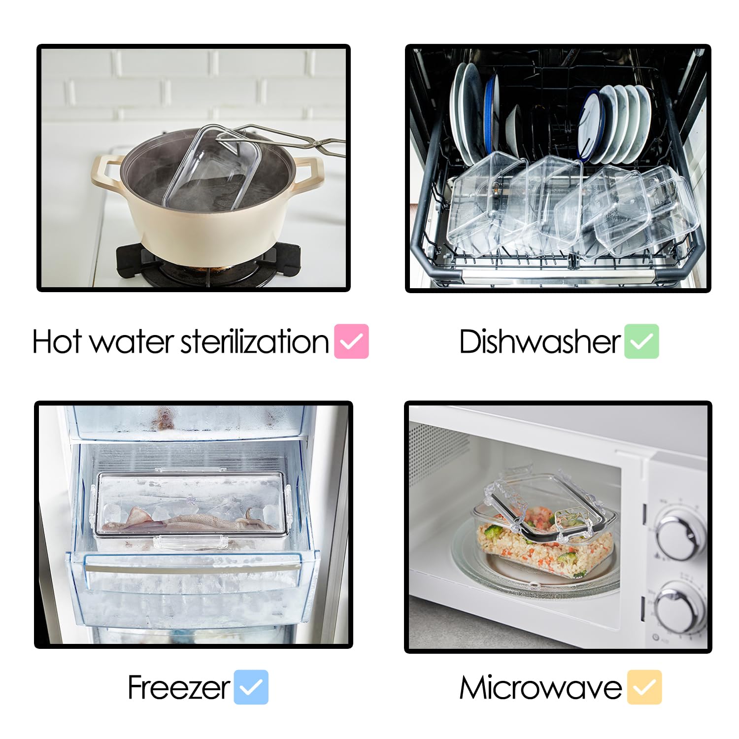 gotman Airtight Food Storage ContainerWith Lid (42.3 OZ) BPA-Free | Meal Prep | Microwave, Freezer and Dishwasher Safe | Leak-Proof | Kitchen Fridge Organizer Boxes | lids airtight sealing