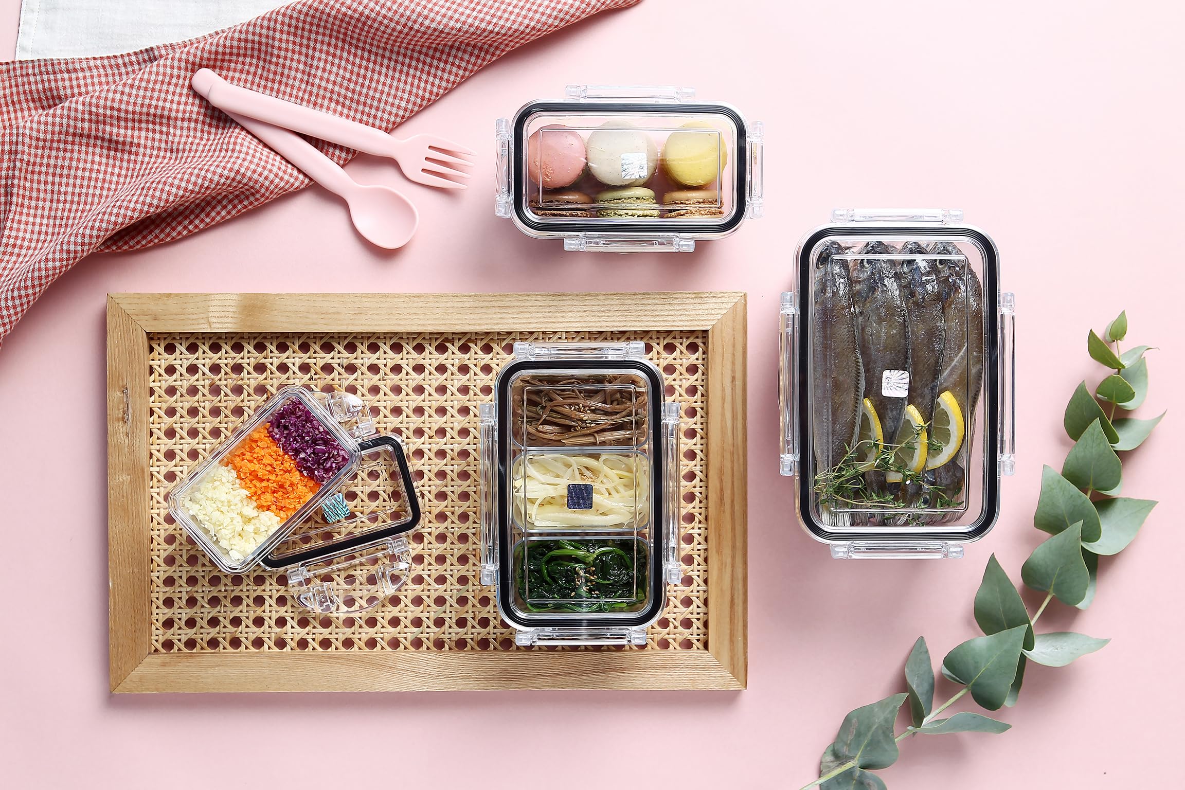 gotman Airtight Food Storage ContainerWith Lid (42.3 OZ) BPA-Free | Meal Prep | Microwave, Freezer and Dishwasher Safe | Leak-Proof | Kitchen Fridge Organizer Boxes | lids airtight sealing