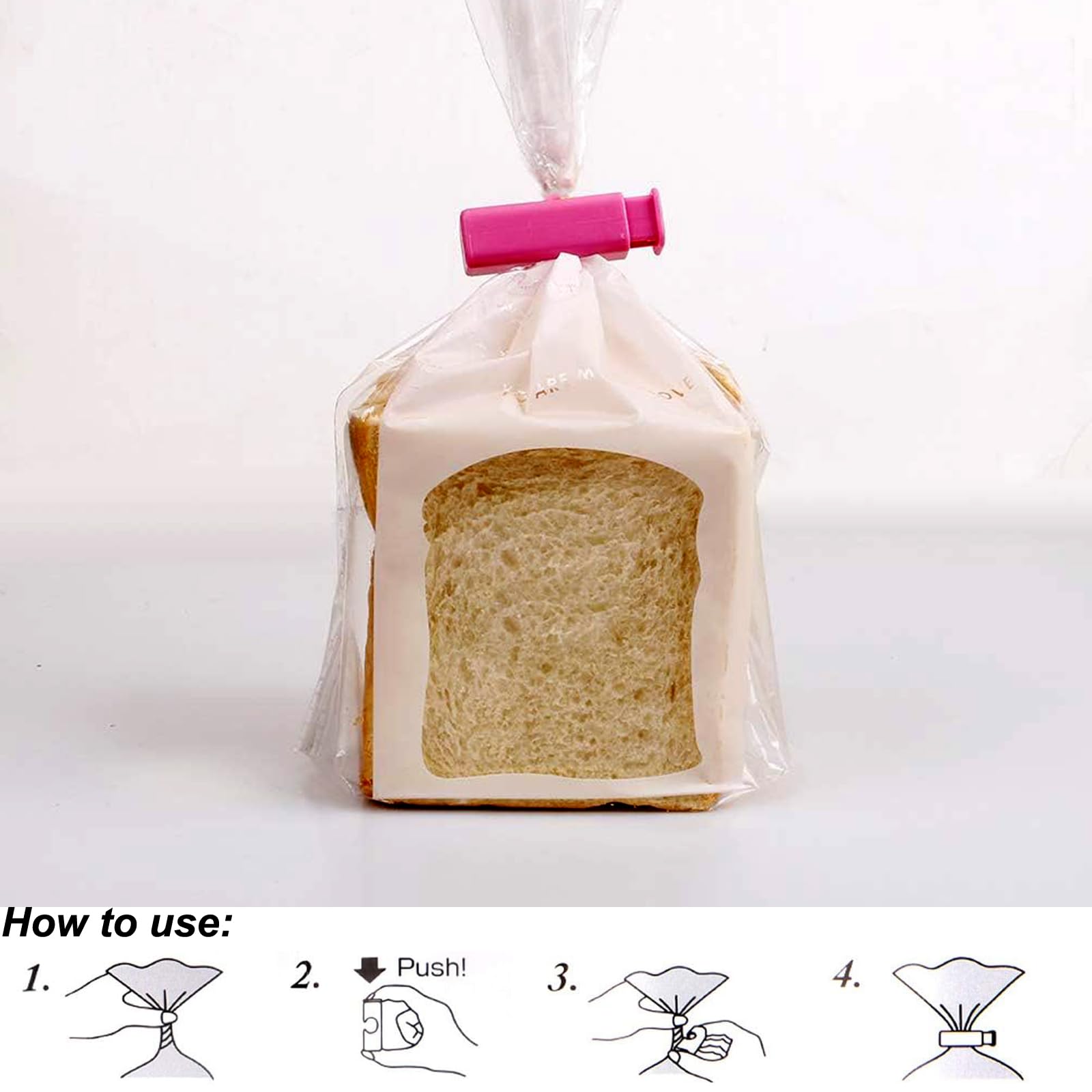 Bag Clips,16 PCS Reusable Bread Bag Clips for Food Storage,Easy Squeeze & Lock Fruit Fresh-Keeping Plastic Sealing Clips