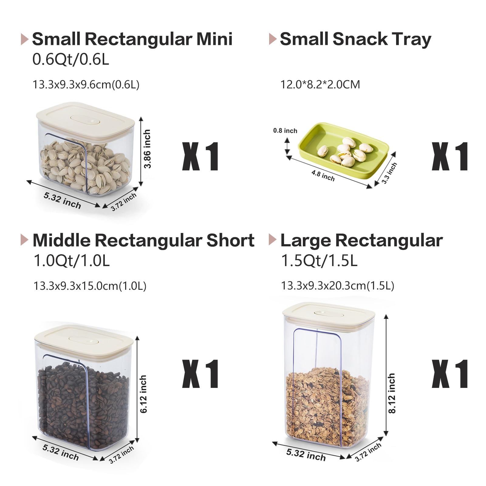 LivLab 600ML Storage Container Bin Rice Dispenser Food Cereal Container Bins Household (0.6L)