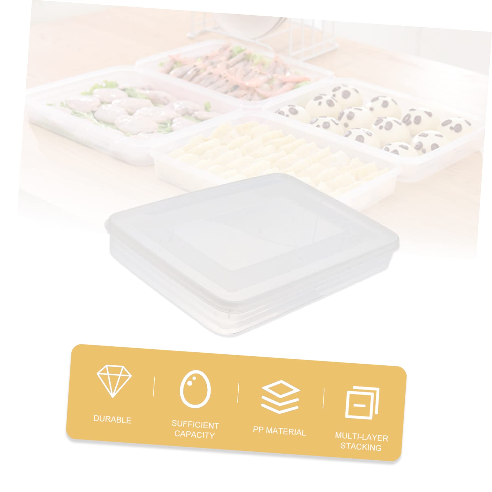VINTORKY 2Pcs Refrigerator Dumpling Storage Box Sealing Holder for Freezing Dumplings Food Organizer Container for Deep Freezer with Lids