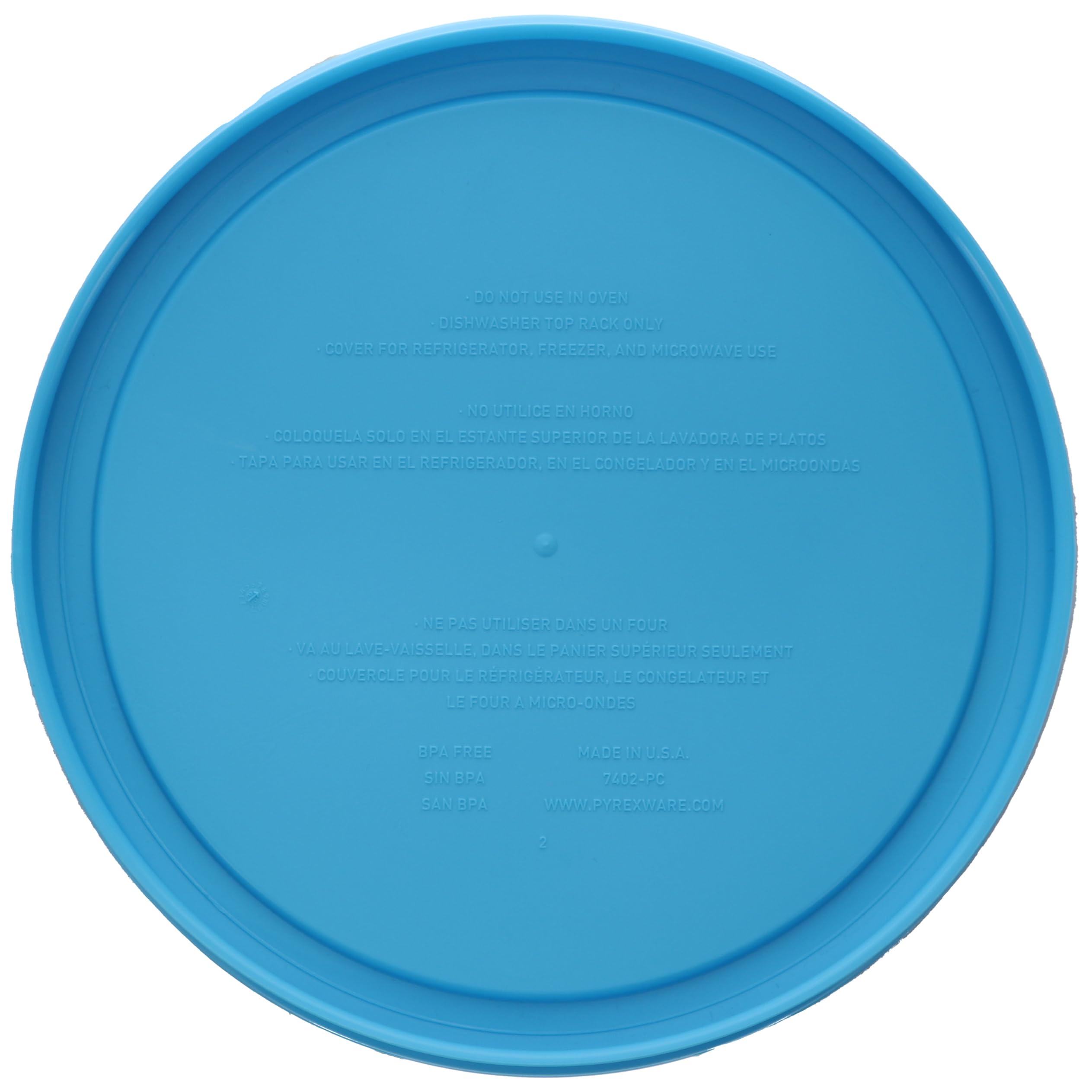 Pyrex 7402-PC 6/7-Cup Bright Blue Pantone Food Storage Lids - 4 Pack
