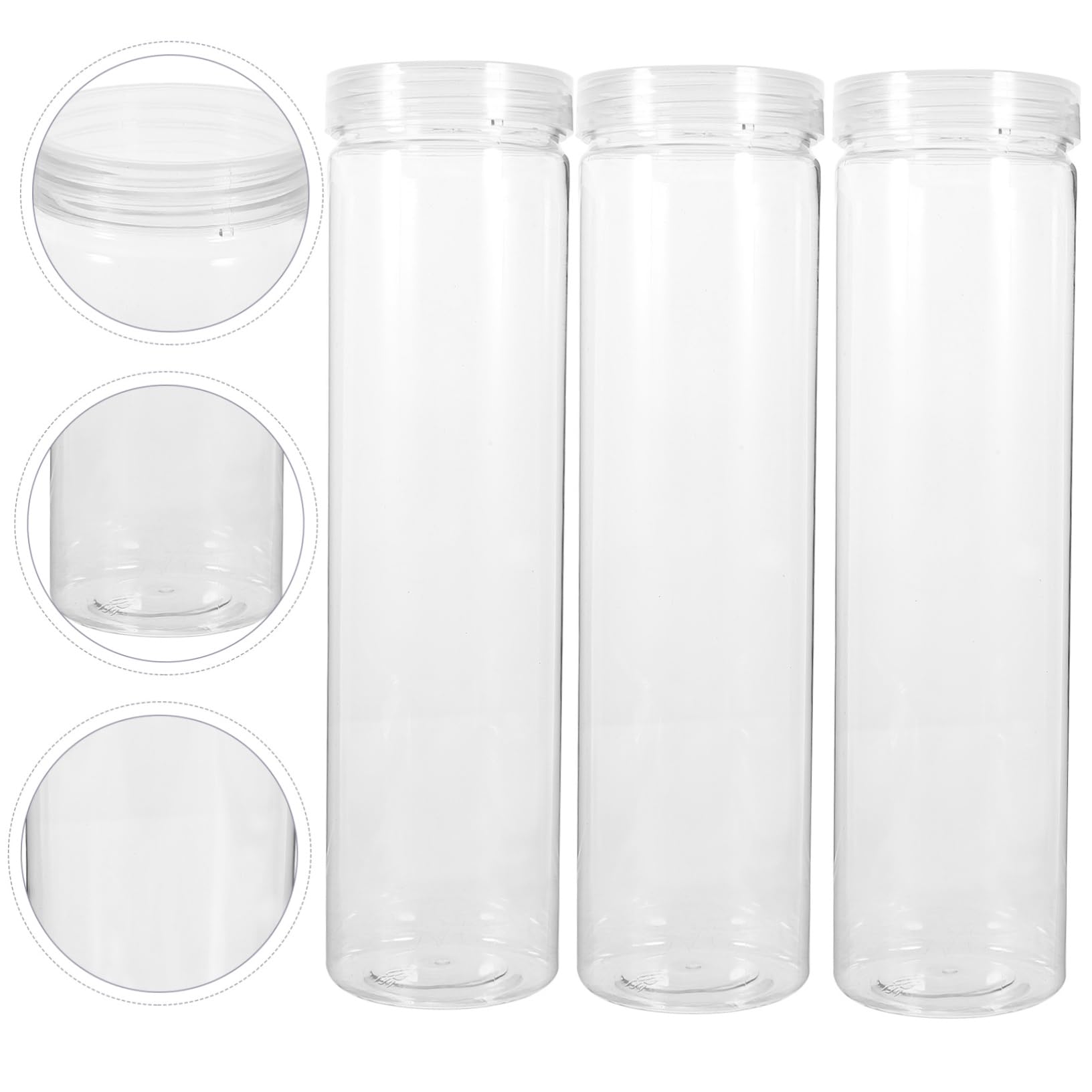 VINTORKY 3 Pcs Reusable Kitchen Storage Containers with Lids Airtight Jars for Cereal Nuts and Sugar Ideal Pantry Organizers for Dry Food Storage