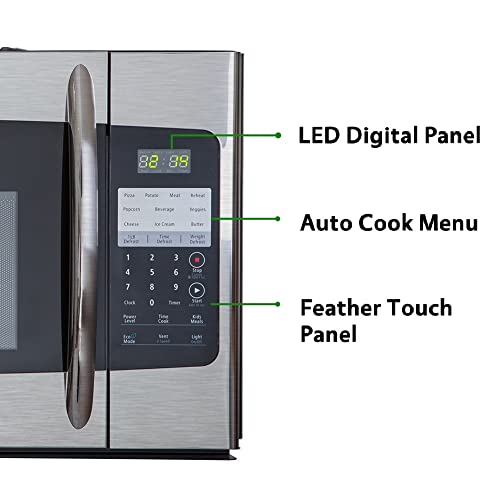 Over The Range Microwave 30 Inch with Vent, 1.6 Cu. Ft. Rangetop Microwave with Sensor Cook in Smudge-Proof Stainless Steel