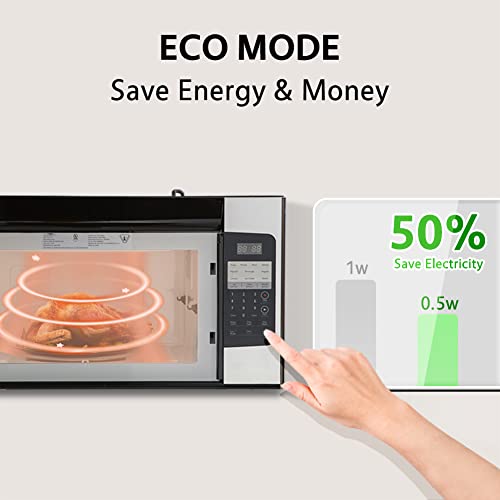 Over The Range Microwave 30 Inch with Vent, 1.6 Cu. Ft. Rangetop Microwave with Sensor Cook in Smudge-Proof Stainless Steel