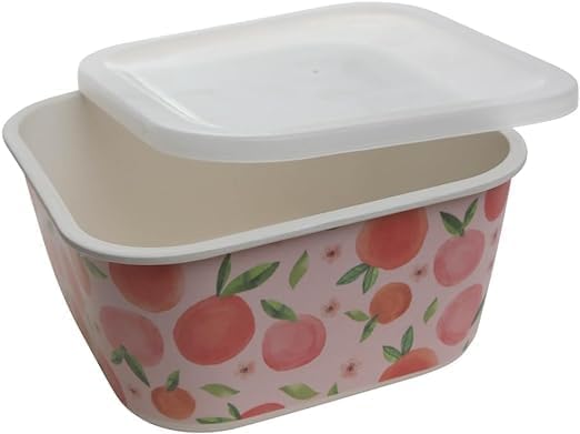 Forest & Twelfth Bamboo Food Storage Containers – Reusable, Eco Friendly, Organic Bamboo Meal Bins with Airtight Lids – Durable Kitchenware, Sustainable Lunch Boxes, Set of 3 (Peaches)