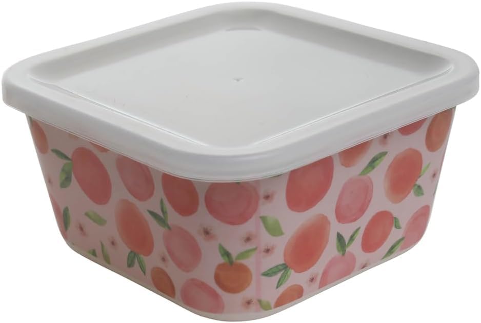 Forest & Twelfth Bamboo Food Storage Containers – Reusable, Eco Friendly, Organic Bamboo Meal Bins with Airtight Lids – Durable Kitchenware, Sustainable Lunch Boxes, Set of 3 (Peaches)