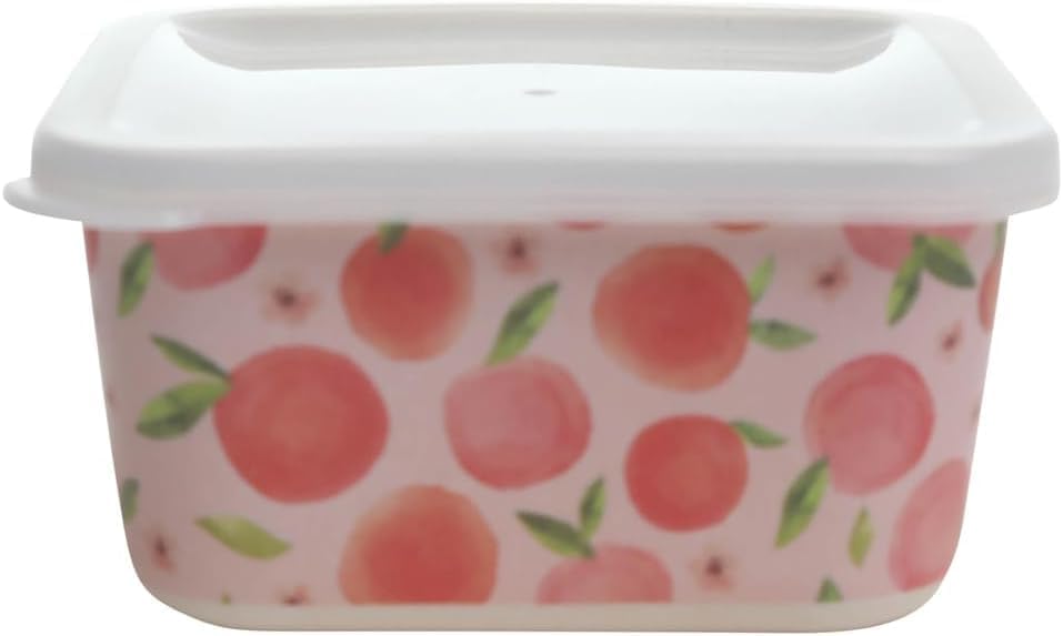 Forest & Twelfth Bamboo Food Storage Containers – Reusable, Eco Friendly, Organic Bamboo Meal Bins with Airtight Lids – Durable Kitchenware, Sustainable Lunch Boxes, Set of 3 (Peaches)