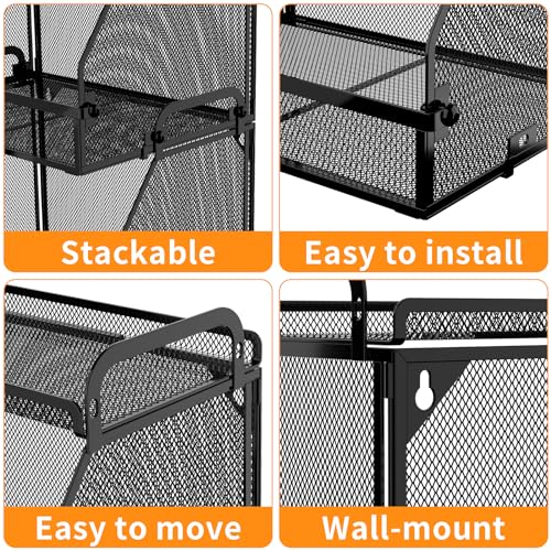 Foellstoe Hanging Fruit Basket for Kitchen, Kitchen Organizers and Storage Potato Onion Storage Wall Storage Baskets Pantry Organizers and Storage Stackable Basket