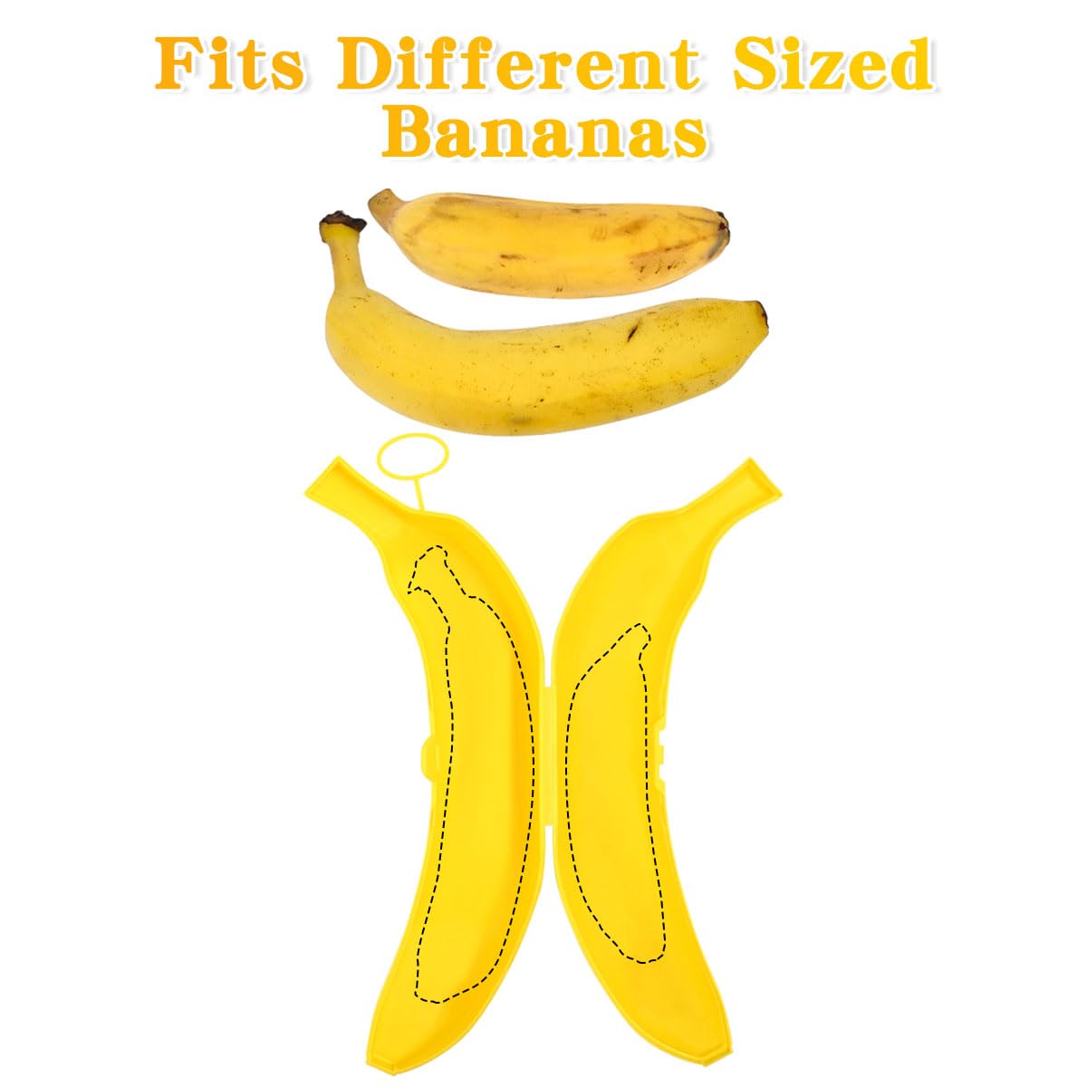 BieFuDan Banana Keeper for Freshness, Plastic Banana Holder, Banana Protector Case Outdoor Travel, Banana Storage Container for Lunch Box, Yellow (Yellow 2PC)