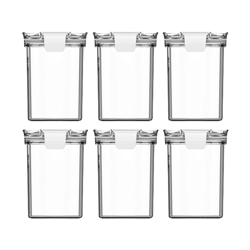 Indestructible Storage Tritan Modular Plastic Containers, 6-Piece (1.1 Qt/1.0L/4.2 Cups) - BPA Free, Airtight, Pantry Organization, Kitchen Storage, Lifetime Promise, Microwave Safe, Dishwasher Safe