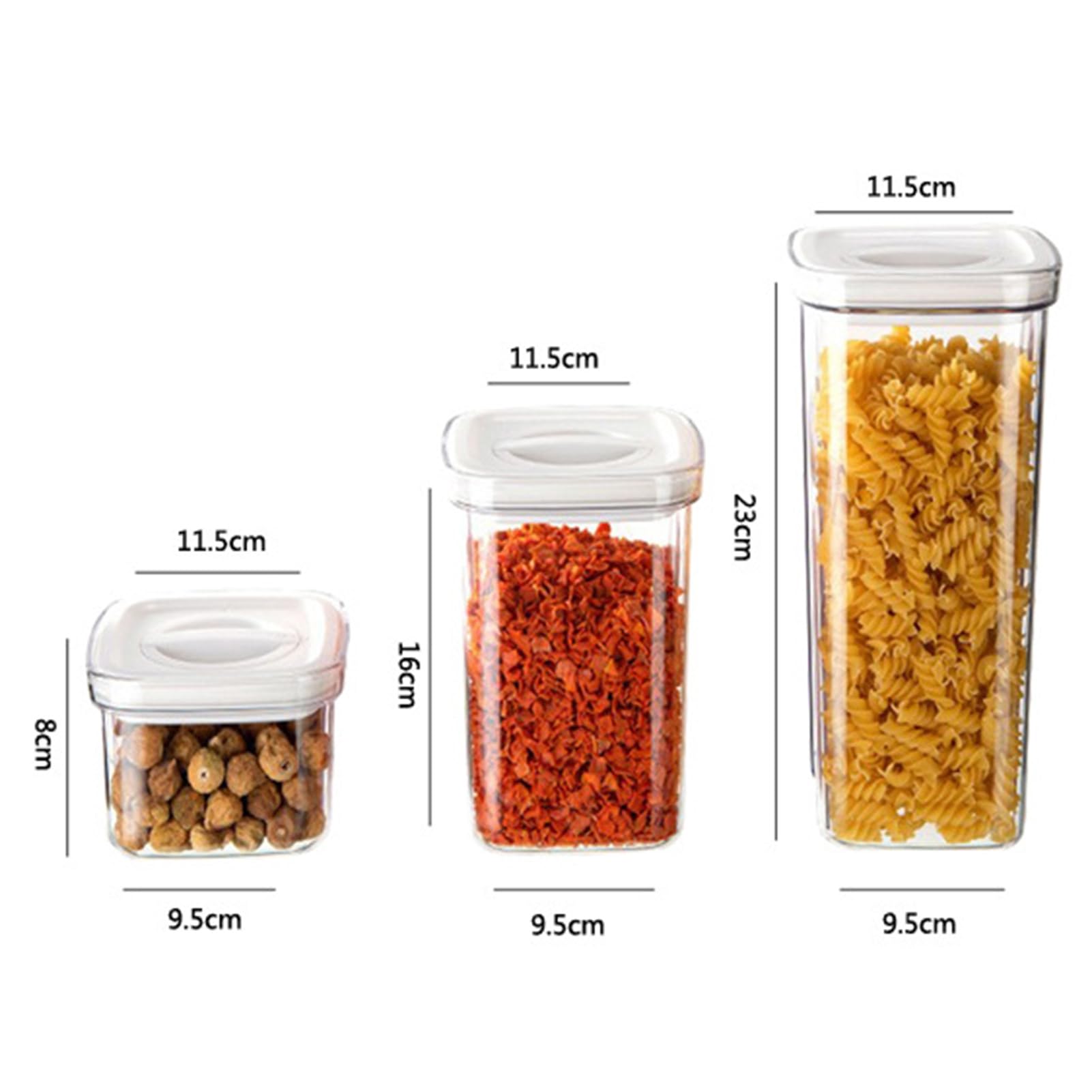 jyibinee Cereal Storage Box, Large Capacity Transparent Sealed Food Container, Airtight Food Storage Container Sealed Storage Tank for Kitchen Black 600ML