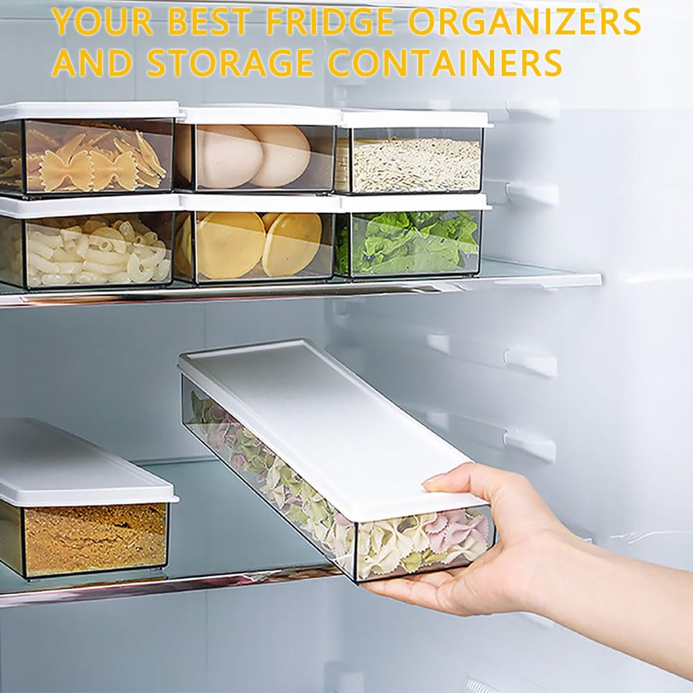 VEKALON Pasta Containers for Pantry - Set of 4 Pack Plastic Spaghetti Nooddle Organizer with 32pcs Labels and 1pcs Marker, Airtight Food Storage Containers with Lids