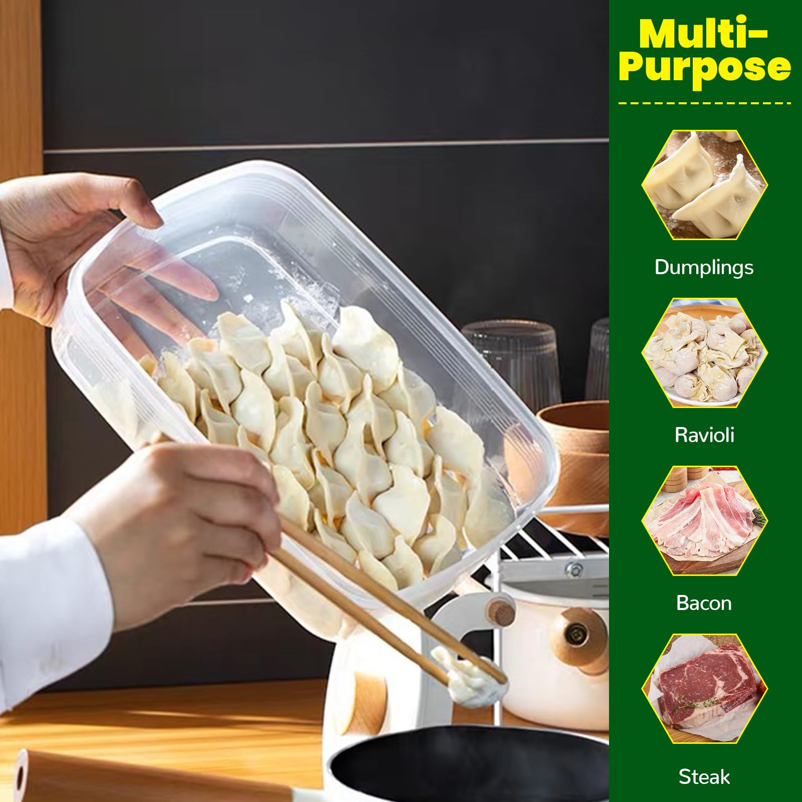 5 Pack Bacon Container for Refrigerator Airtight, Stackable Deli Meal Prep Containers with Lid, Bacon Keeper Holder Saver Box, Plastic Cold Cuts Storage Container Freezer Fridge (Rectangular)
