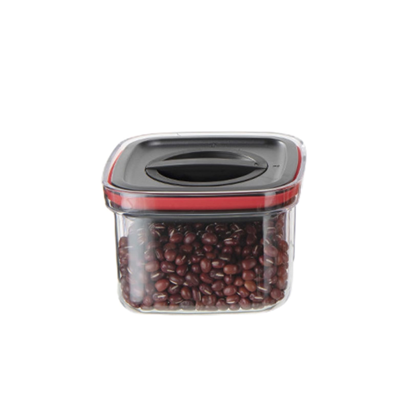 jyibinee Cereal Storage Box, Large Capacity Transparent Sealed Food Container, Airtight Food Storage Container Sealed Storage Tank for Kitchen Black 600ML