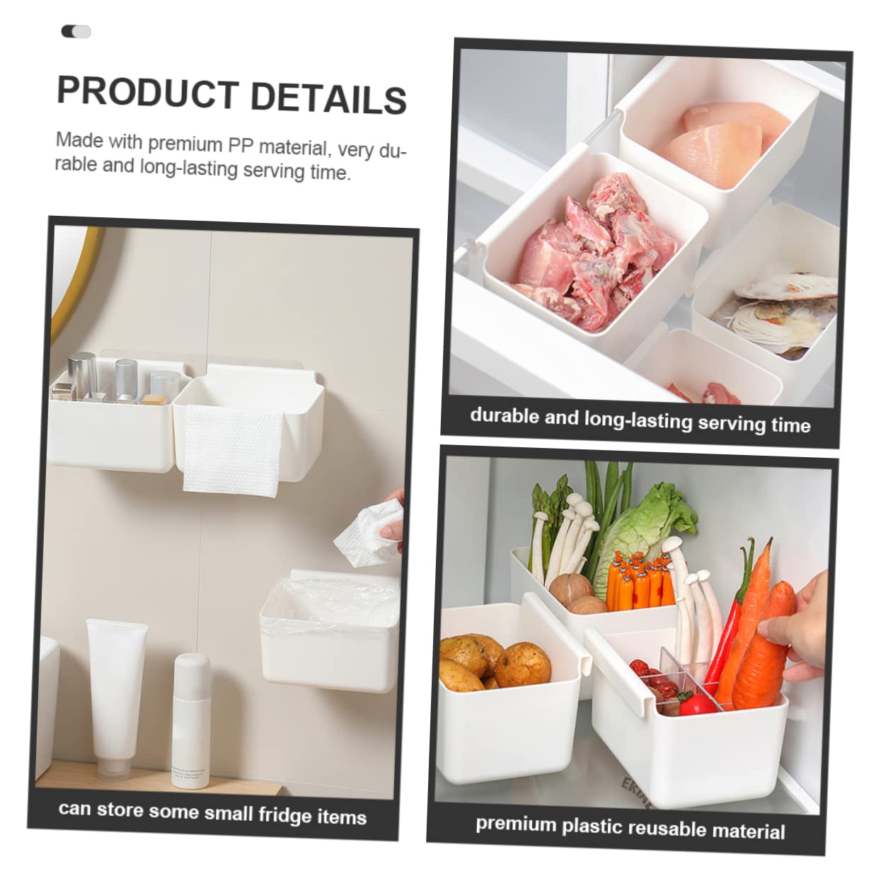 BUGUUYO Small Hanging Refrigerator Side Box Organizer Kitchen Side Sauce Storage Solution for Fridge Compact Cabinet Organizer for Sauces and Condiments Ideal for Food Storage