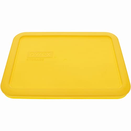 Pyrex 7210 3-Cup Glass Container with 7210-PC 3-Cup Lemon Yellow Lid Made in the USA