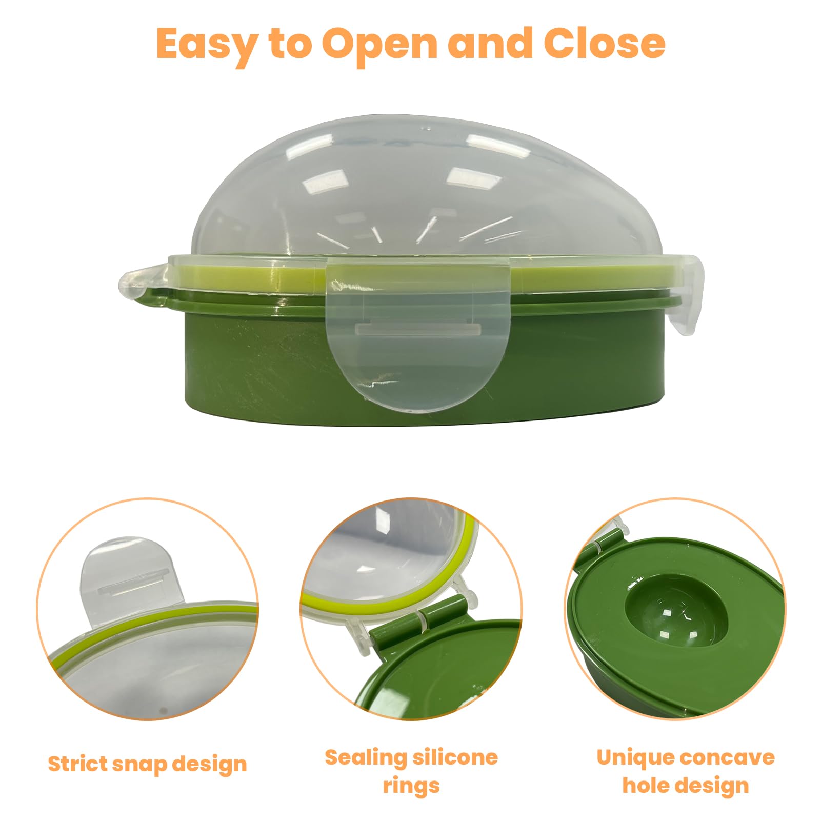 LIFTATAPA Avocado Saver Holder, Reusable Avocado Keeper, Food Crisper Storage Box Fruit Keeper Avocado Storage Container to Keep Your Avocados Fresh for Days (Green)