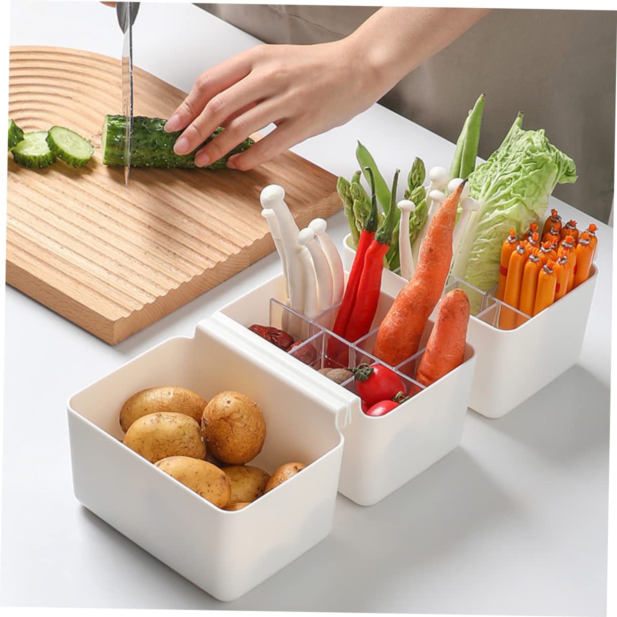 BUGUUYO Small Hanging Refrigerator Side Box Organizer Kitchen Side Sauce Storage Solution for Fridge Compact Cabinet Organizer for Sauces and Condiments Ideal for Food Storage