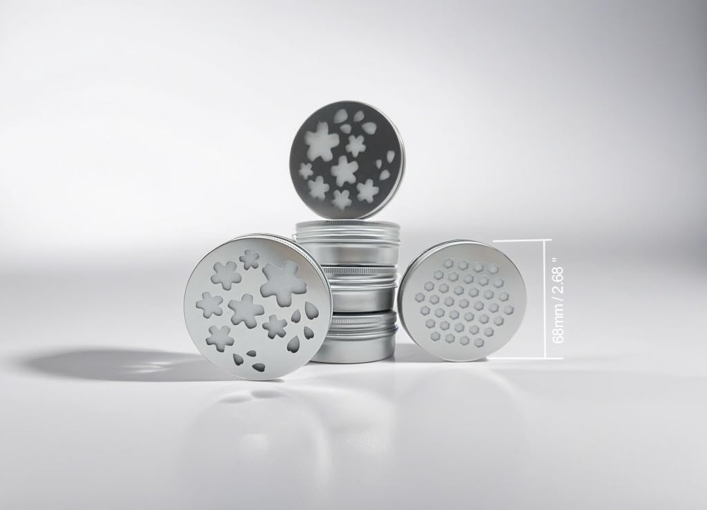 Aukousn, 12 Pack 2 Oz Aluminum Tins With Lids Empty Storage Containers for Air Freshener 3 Styles