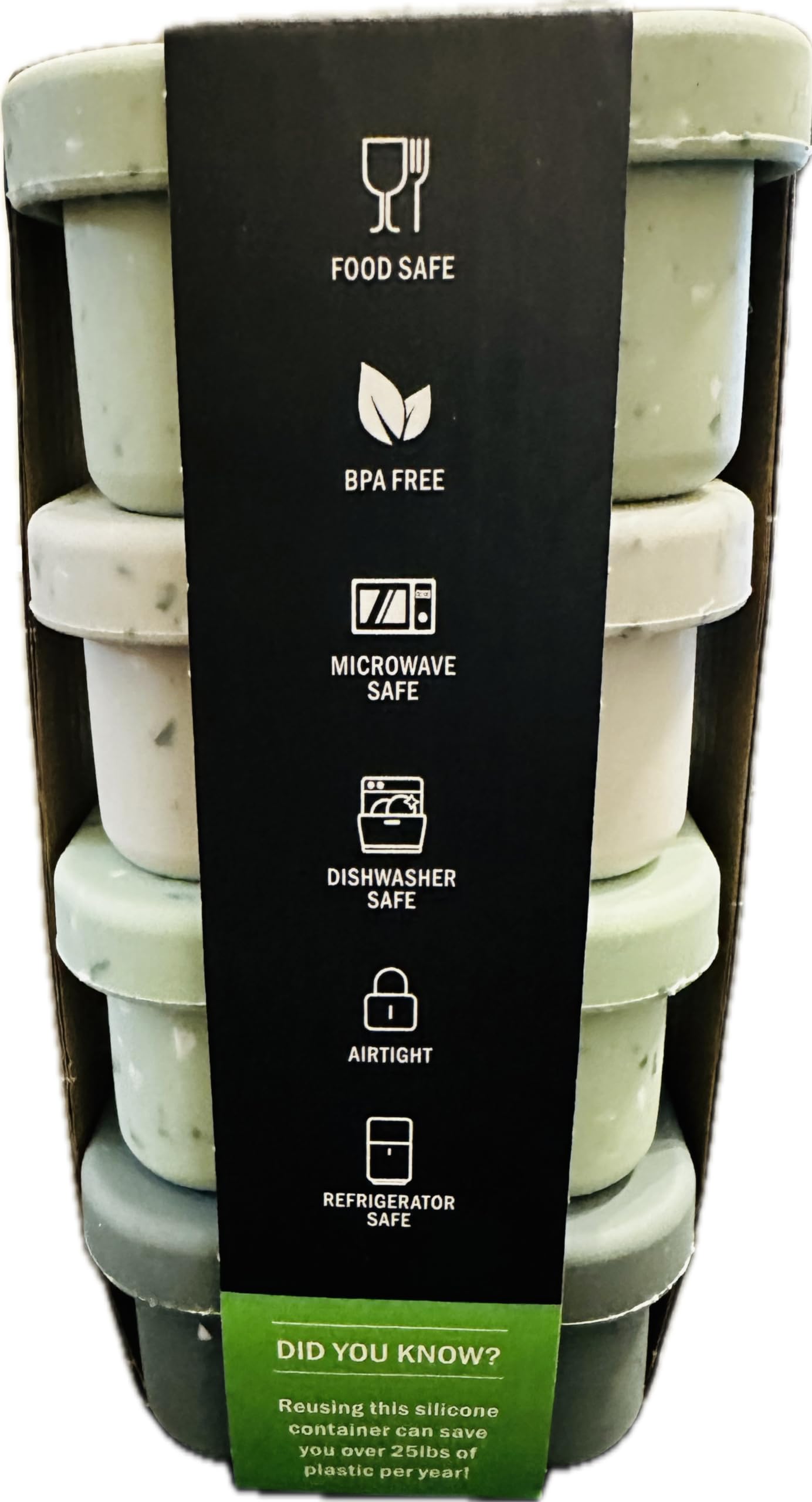 GOURMET KITCHEN SILICONE CONDIMENT CONTAINER SET (GREEN)
