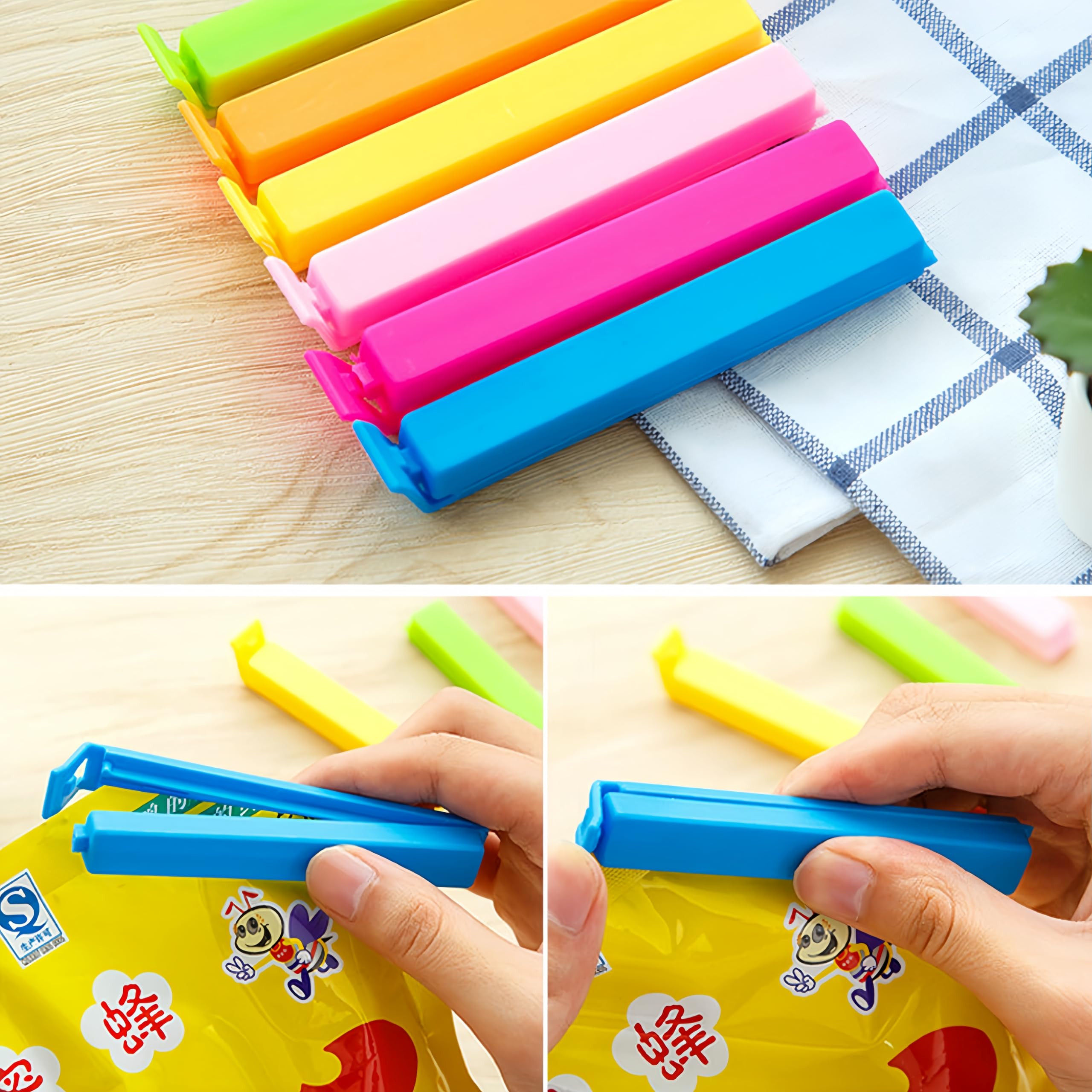 KKpxafl Plastic Sealing Clips for Food and Snack Bags(12 PCS), 4.33 inch