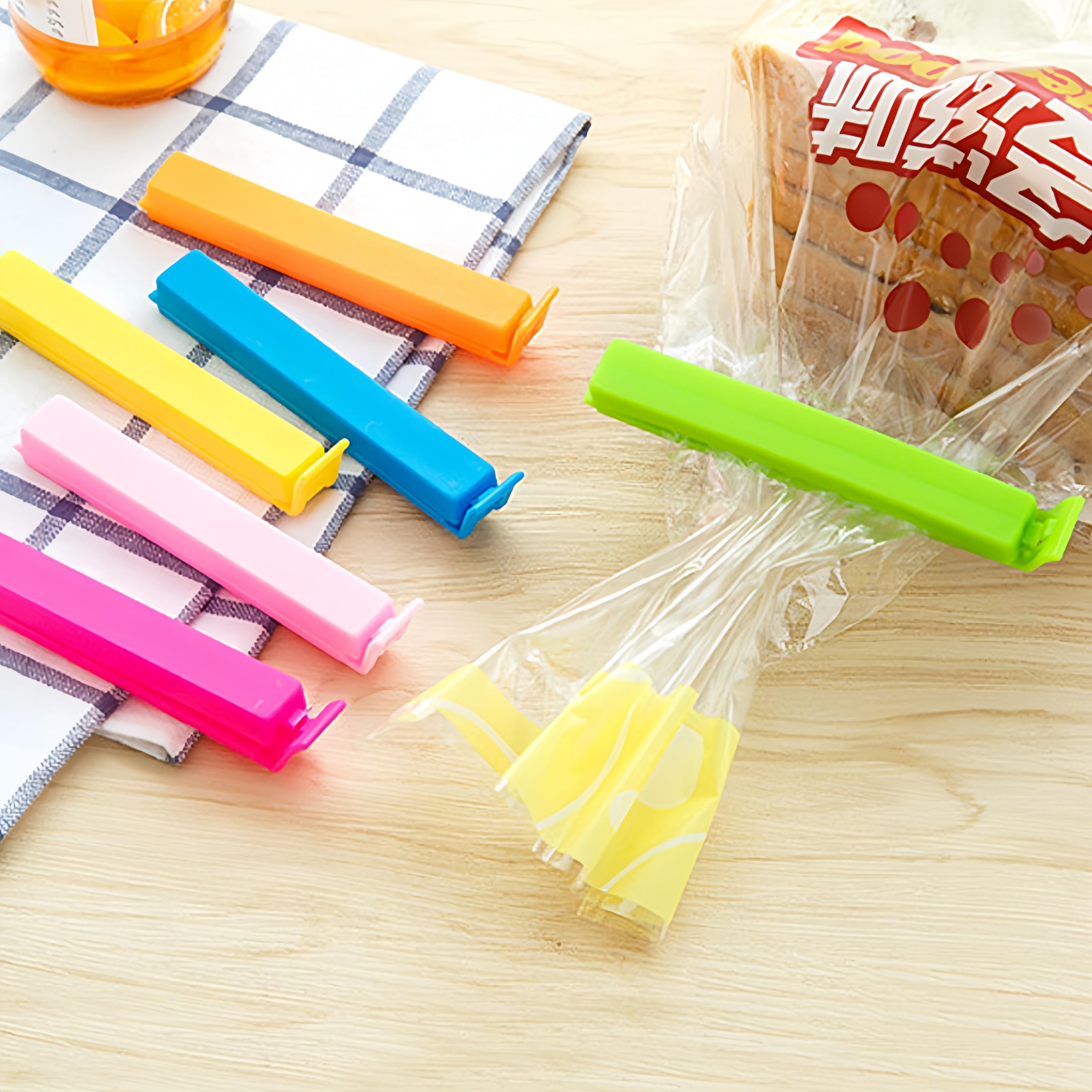 KKpxafl Plastic Sealing Clips for Food and Snack Bags(12 PCS), 4.33 inch