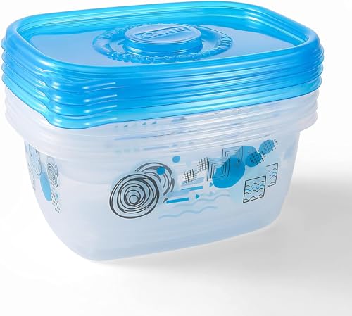 Glad Gladware Series Durable Plastic Food Storage Containers with Lids, 4 Count - 4 Pack - Ideal for Meals, Snacks, and Desserts - Microwave Safe Plastic Food Containers