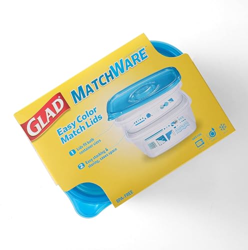 Glad Gladware Series Durable Plastic Food Storage Containers with Lids, 4 Count - 4 Pack - Ideal for Meals, Snacks, and Desserts - Microwave Safe Plastic Food Containers
