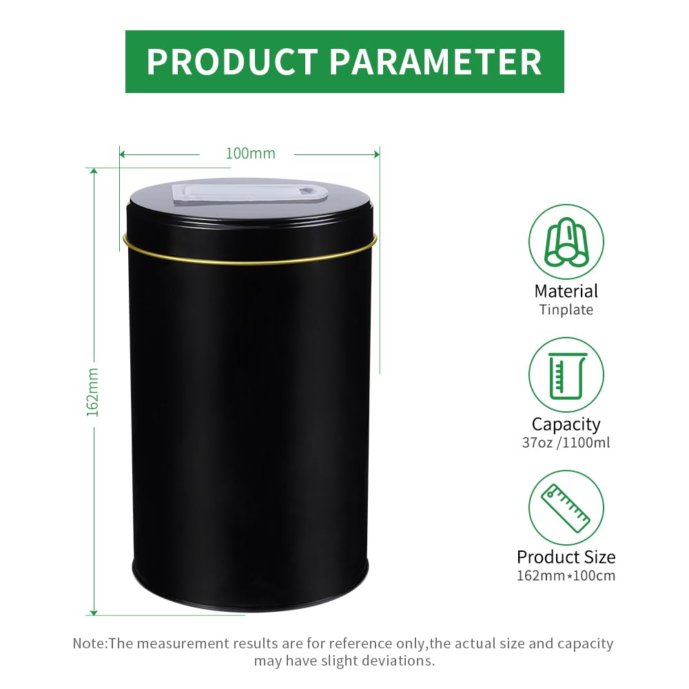Cuopru Yerbero Yerba Mate Container with Spout - Pouring Lid Easy Filling Mate Cup - Works for Dispenser Sugar, Tea, Coffee, Container for Ground Coffee (Balck)