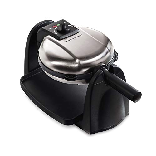 Hamilton Beach Flip Belgian Waffle Maker with Non-Stick Removable Plates, Browning Control, Drip Tray, Stainless Steel (26030)