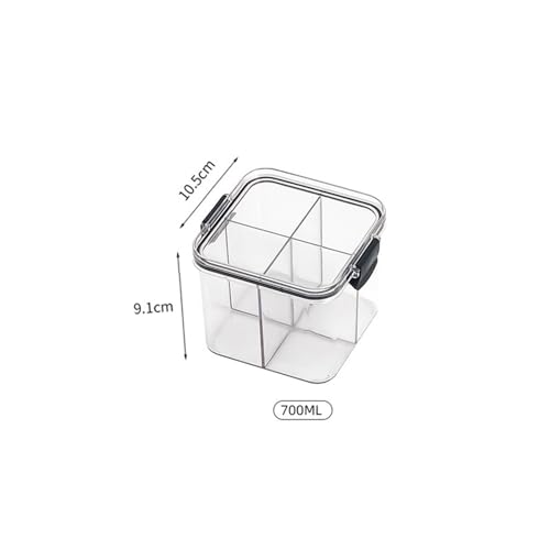 Generic Divided Food Storage Container Snack Containers, Kitchen Food Storage Organizer, with Lids Food Containers for Candy, 700ml, Optional