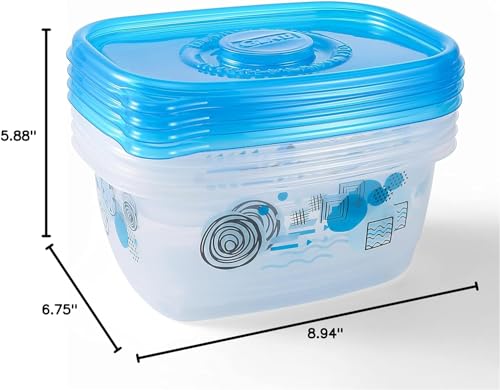Glad Gladware Series Durable Plastic Food Storage Containers with Lids, 4 Count - 4 Pack - Ideal for Meals, Snacks, and Desserts - Microwave Safe Plastic Food Containers