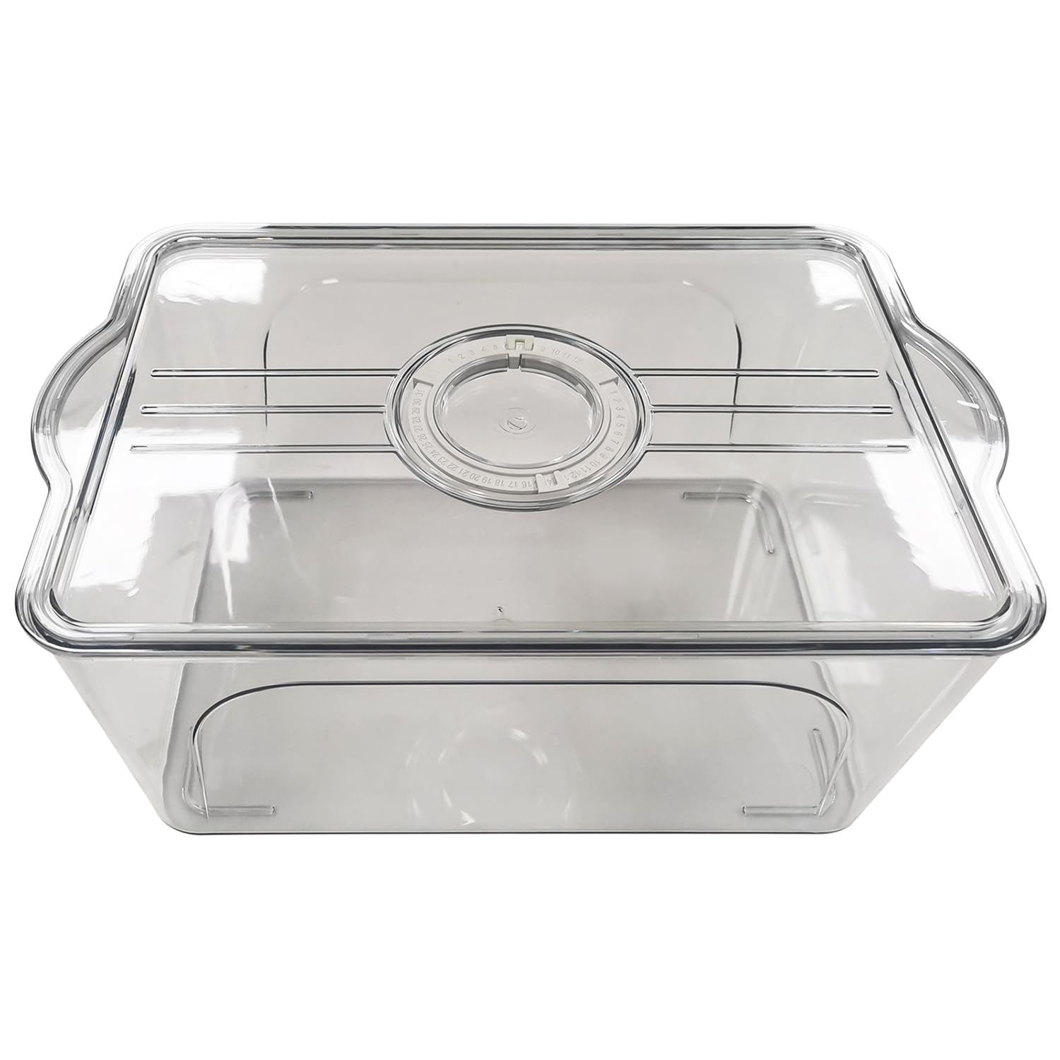 FRASTORDER Food Storage Containers with Lids - Clear Plastic Stackable Storage Bins with Date Recorder for Fridge, Freezer, Kitchen Cabinet, Pantry Organization (Set of 3)
