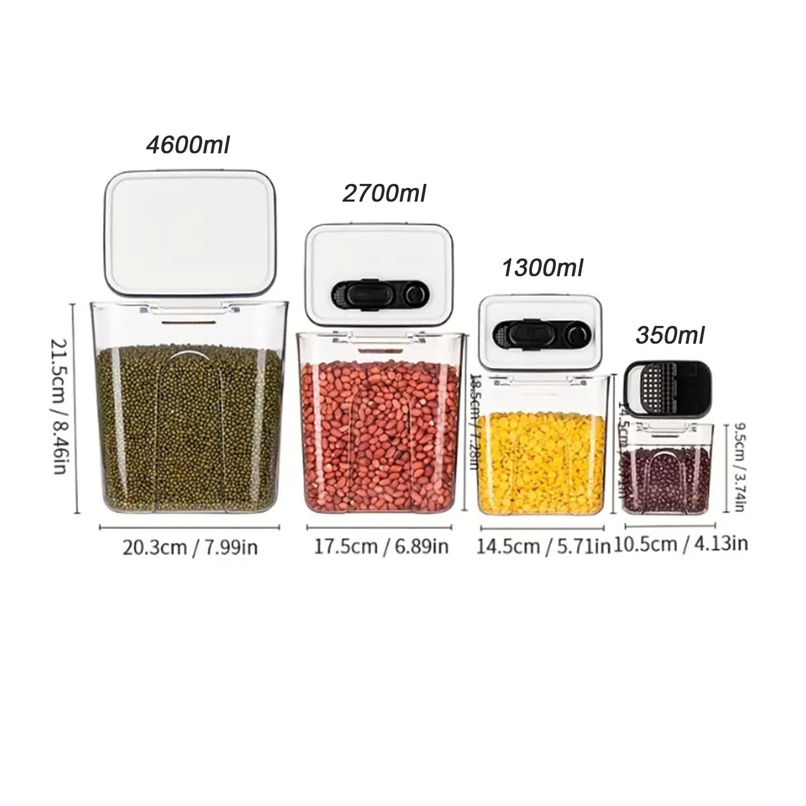 Staceyn Storage Containers,Staceyn Baking Storage Set with labels, Staceyn,Cereal Storage Jar, Kitchen Storage Box With Flip Top Lid Set for Sealed Fresh-Keeping And Moisture-Proof (1set)