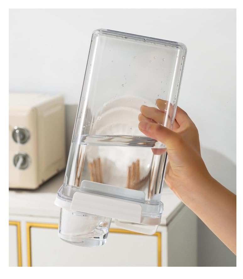 Frianchlly 2PCS Airtight Food Storage Containers measuring Cup,Plastic Dry Food Canisters for Kitchen Pantry Organization and Storage, One handed Leak Proof Lids White.