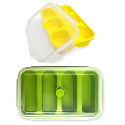 1 Cup SILICONE FREEZER MOLDS with lids, SILICONE STORAGE CONTAINERS, SILICONE MOLDS for Food, Soup Sauce Meal Prep, (BPA Free)