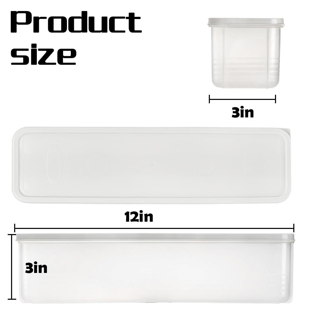 Voittozege 6 Pack Pasta Storage Containers with Lid Clear Spaghetti Storage Container Organizer 3 x 12 x 3inch Stackable Long Noodle Holder for Storing Pasta Spaghetti Candy - Food Storage BPA Free