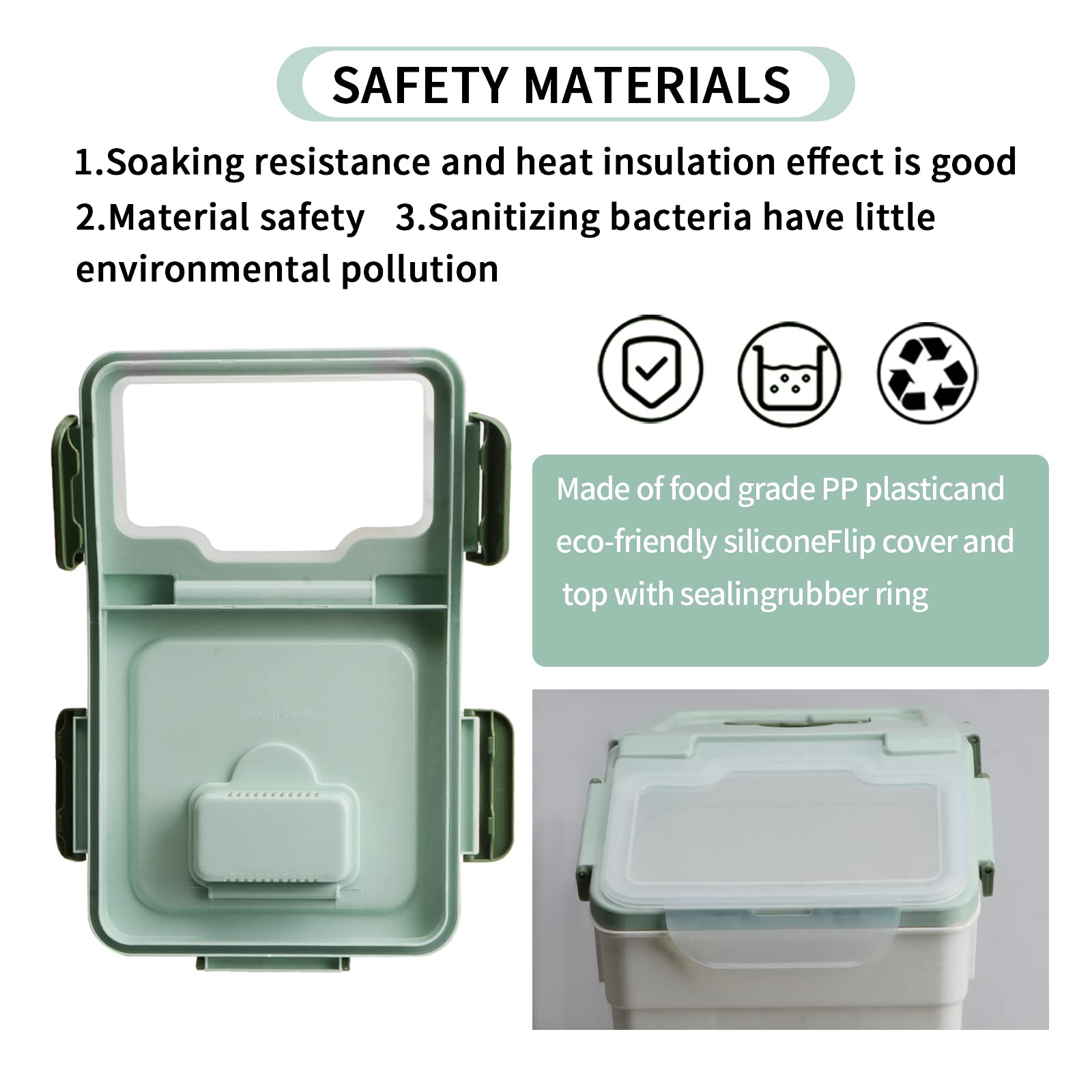 AnRui Large Flour Storage Containers 25Lbs Airtight Rice Storage Container BPA Free Kitchen Pantry Food Storage Bin Sugar Snack Cereal Grain Organizer Box with Wheel, Measuring Cup, 4Pack Green