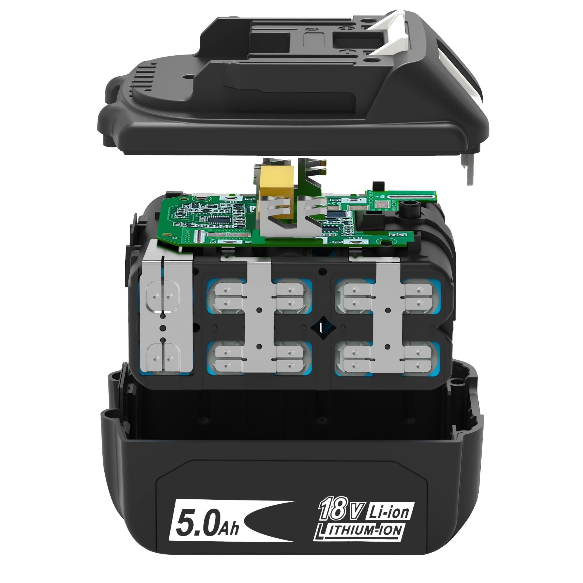 Rocivic Replace for Makita 18V Lithium-Ion 6.0Ah Battery 2 Packs, Compatible with Makita BL1820B BL1830B BL1840B BL1850B BL1860B Cordless Power Tools, with LED Indicator